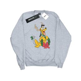 Disney - "Pluto Christmas Reindeer" Sweatshirt f&uuml;r Herren (Grau)