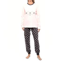 KLP2 Damen-Winterpyjama mit langen &Auml;rmeln und Pl&uuml;sch