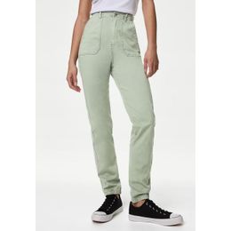 Marks & Spencer M&S Collection Damen Baumwollmischung Slim Fit Ankle Grazer Jogger Olive