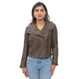 Damen-Bikerjacke aus Leder mit Schalkragen &ndash; Riga
