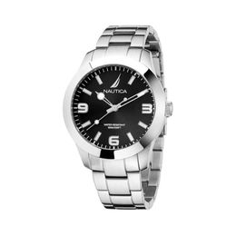 Nautica Graue Edelstahl-Armbanduhr