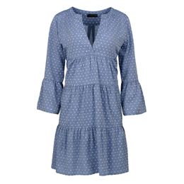 Besticktes A-Linien-Kleid im Denim-Stil
