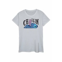 Disney - "Lilo And Stitch Chillin" T-Shirt f&uuml;r Damen (Grau)