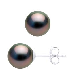 Ohrringe Wei&szlig;gold 375 - echte Tahiti-Zuchtperlen halbrund 7,5-8 mm
