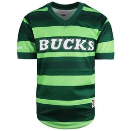 Mitchell & Ness Mitchell & Ness NBA Bucks Wordmark Mesh Mens T-Shirt
