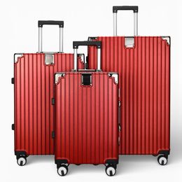 Red Hardshell Doppel-4-Rad-ABS-Gep&auml;ckwagen Hartschalen-Koffer-Set