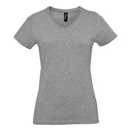 SOLS - "Imperial" T-Shirt V-Ausschnitt f&uuml;r Damen (Grau meliert)