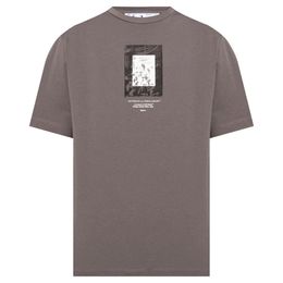 Off-White Paint Mirror Logo Slim Fit Graues T-Shirt