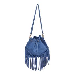 Roberta M Blau Rindsledertasche