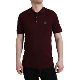 Dolce & Gabbana Polo-Shirt Burgunderrot mit kurzen &Auml;rmeln