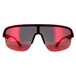 Police Semi Rimless Mens Matte Dark Grey Multilayer Red Sonnenbrille