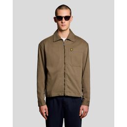 Lyle & Scott X569 Zip Overshirt in Salbeigr&uuml;n