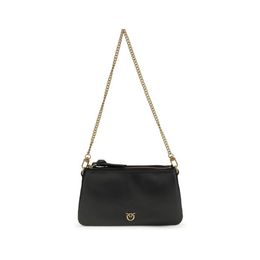 Pinko Schwarze Kalbsleder Bos Taurus Schultertasche