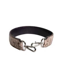 Dolce & Gabbana Schwarze Creme Exotische Lederhandtasche Schulterriemen