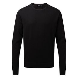 Premier Adults Unisex Cotton Rich Crew Neck Sweater (Schwarz)