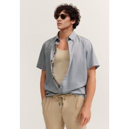 Bugatti Herren Kurzarm-Hemd elegant mit Allover-Muster