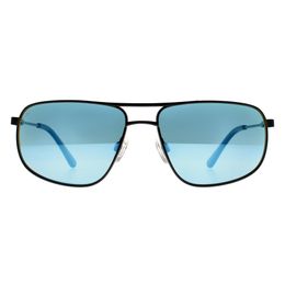Serengeti Rectangle Mens Shiny Black Saturn Polarized 555nm Blue Dante 2.0