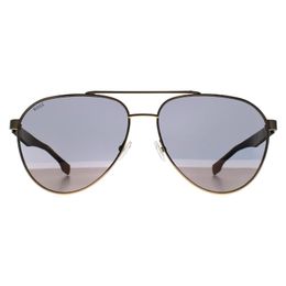 HUGO BOSS Aviator Herren Gold Schwarz Gold Spiegel BOSS 1485/S