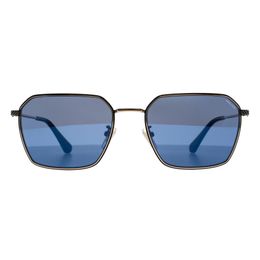 Police Square Mens Shiny Rose Gold Smoke Blue Mirror SPLL84 Octane 9
