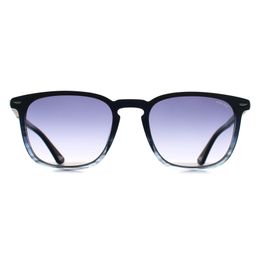 Police SPLQ86 Crossroads 5 0GBL gl&auml;nzend gestreift blau rauchgrau Verlauf Sonnenbrille