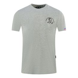 Aquascutum London Gesticktes A-Logo T-Shirt Grau