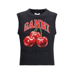 Ganni schwarzes Woll-Sweatshirt
