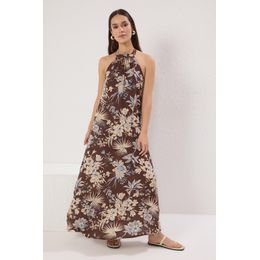 Damen-Maxikleid mit Blumenmuster, &auml;rmellos, l&auml;ssig/f&uuml;r den Alltag