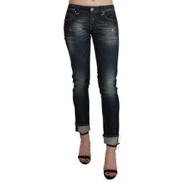Acht Skinny Jeans mit distressed Details
