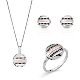 Orphelia 'Maxwell' Damen-Set aus 925er Sterlingsilber: Halskette + Ohrringe + Ring &ndash; Silber/Ros&eacute; SET-7501