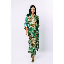 Maxikleid im Kaftan-Stil mit Tiermuster