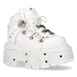 New Rock Unisex-Gothic-Punk-Stiefel aus wei&szlig;em Leder &ndash; M-TANK106-C1