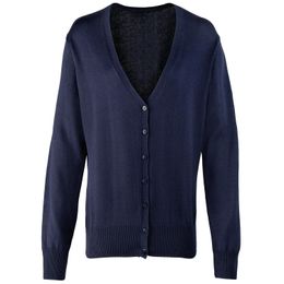 Premier - Strickjacke V-Ausschnitt f&uuml;r Damen (Marineblau)