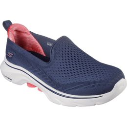 Skechers GO WALK 7 Vina Damen Textil Sneaker in Marineblau/Koralle