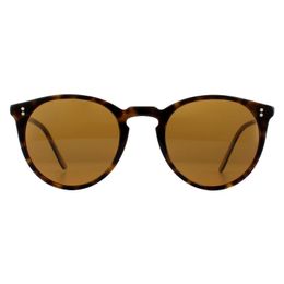 Oliver Peoples Runde Herren Horn Braun Sonnenbrille