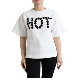 Dolce & Gabbana Hei&szlig;es Kristall-T-Shirt mit kurzen &Auml;rmeln