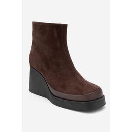 Livia Leder-Keilabsatz-Stiefel (Damen)