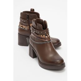 Boliva Schnalle Kette Blockabsatz Stiefel (Damen)