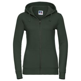 Russel Athletic Russell - "Authentic" Hoodie mit durchgehendem Rei&szlig;verschluss f&uuml;r Damen (Flaschengr&uuml;n)