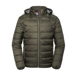 Russel Athletic Russell - "Nano" Steppjacke mit Kapuze f&uuml;r Herren (Dunkel-Olive)