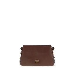 Pinko Schultertasche aus braunem Kalbsleder Bos Taurus