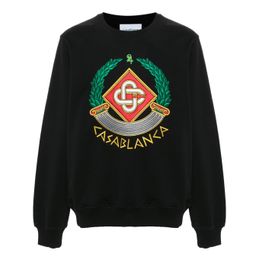Casablanca Casa Wappen besticktes Sweatshirt in Schwarz