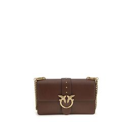 Pinko Braune Kalbsleder Bos Taurus Schultertasche