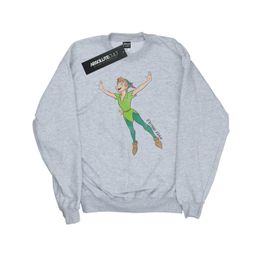 Disney - "Classic Flying Peter Pan" Sweatshirt f&uuml;r Damen (Grau meliert)
