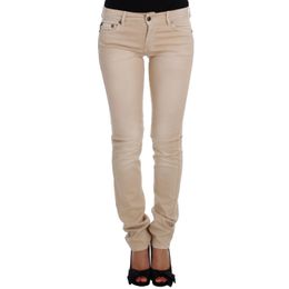 Just Cavalli Cavalli Beigefarbenes Waschung Slim Fit Baumwoll-Stretch Jeans