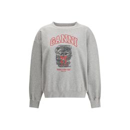 Ganni Graues Baumwoll-Sweatshirt