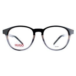 Hugo by HUGO BOSS Runde Herrenbrille Schwarz und Grau
