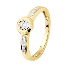 Diamant Solit&auml;r unterst&uuml;tzt 0,070 Cts Illusion 1 Ct Gelbgold