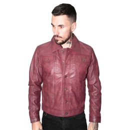Retro-Truckerjacke aus Leder f&uuml;r Herren &ndash; Constantine