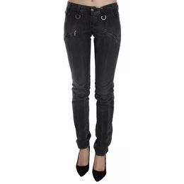 John Galliano Graue gewaschene niedrige Taille Rei&szlig;verschluss-Seitenskinny-Denim-Jeans