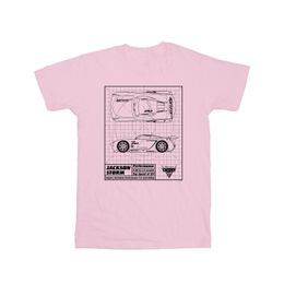 Disney - "Cars Jackson Storm Blueprint" T-Shirt f&uuml;r Herren (Babyrosa)